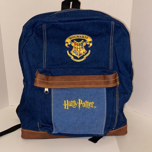Warner Bros. | Accessories | Harry Potter Hogwarts Denim Backpack ...